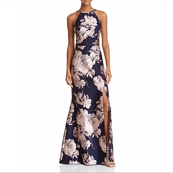 Avery G | Dresses | Avery G Blue Floral Gown | Poshmark